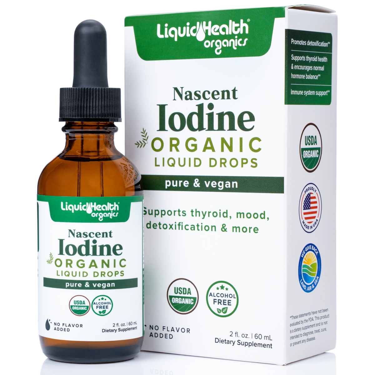 Organic Nascent Vegan Iodine Liquid Drops 250 mcg — Liquid Health Wholesale